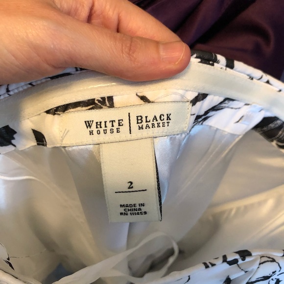 White House Black Market | Dresses | Whbm Black And White Floral Dress | Poshmark